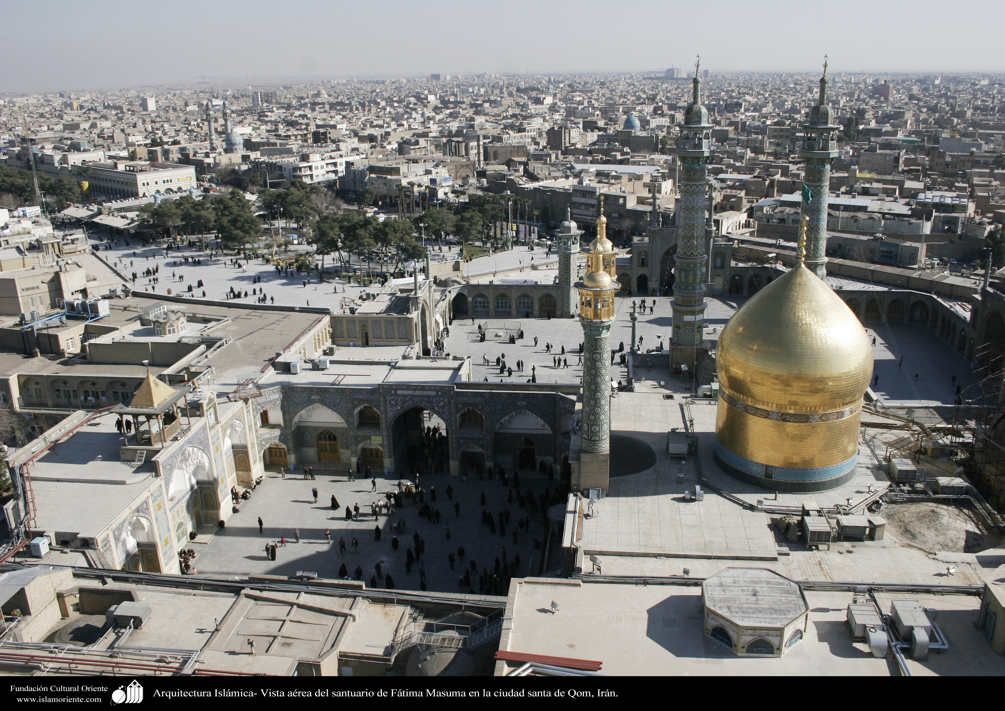 Islamic Architecture - Aerial view of the Shrine of Fatima Masuma in ...