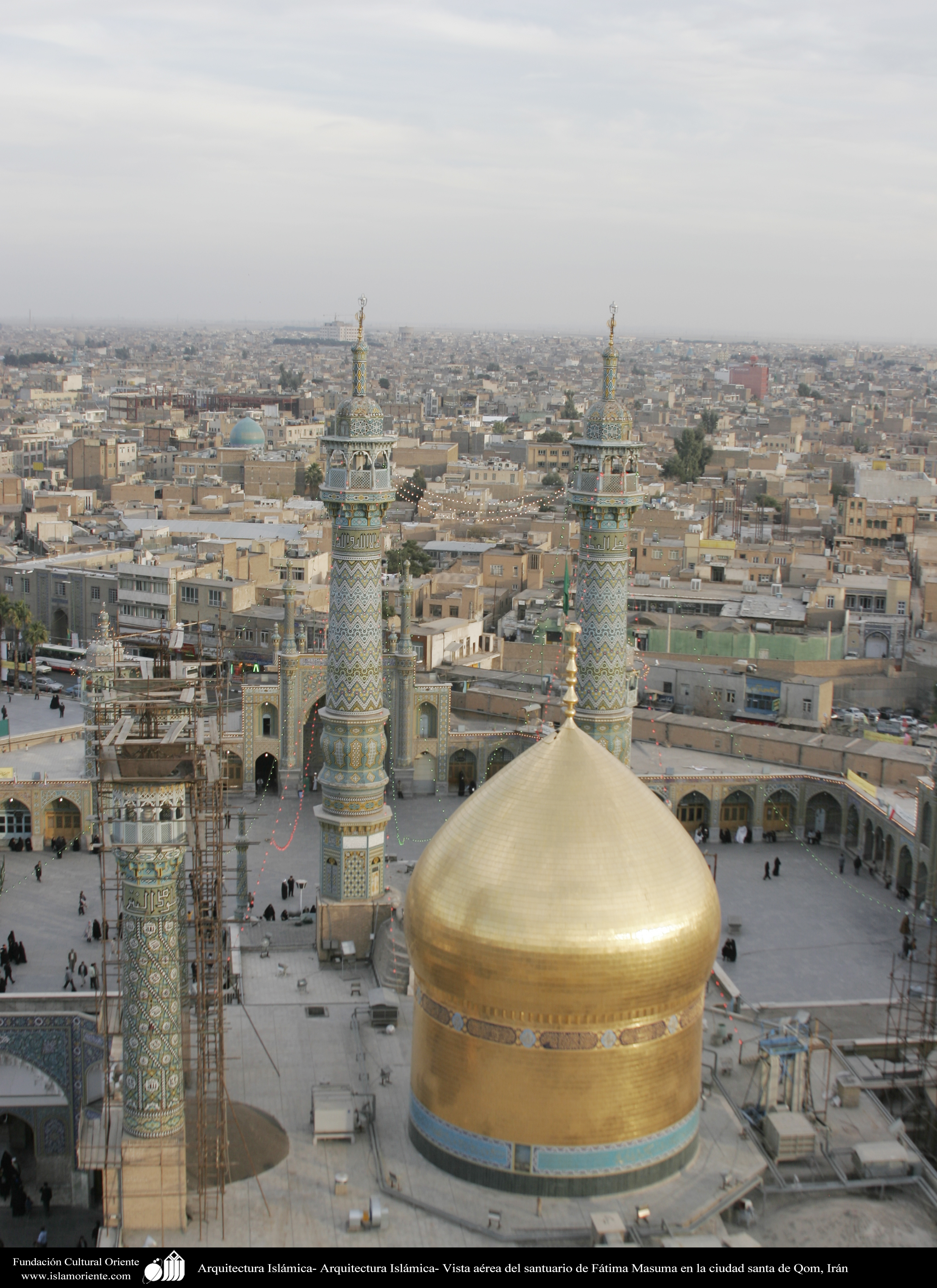 Islamic Architecture - Aerial view of the Shrine of Fatima Masuma in ...