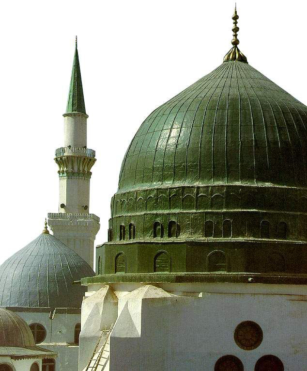 Dome of Masyidun-Nabi (Holy Mosque of the Prophet) in Medina - Second ...